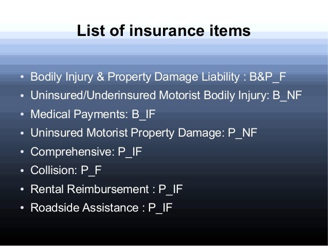 Auto Classifications For Insurance