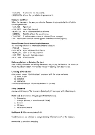 Car insurance - data visualization | PDF