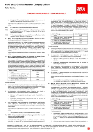 Third Party Car Insurance Companies Policy Wording in India - HDFC ERGO ...