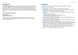 Liberty Car Insurance Policy Ireland | PDF