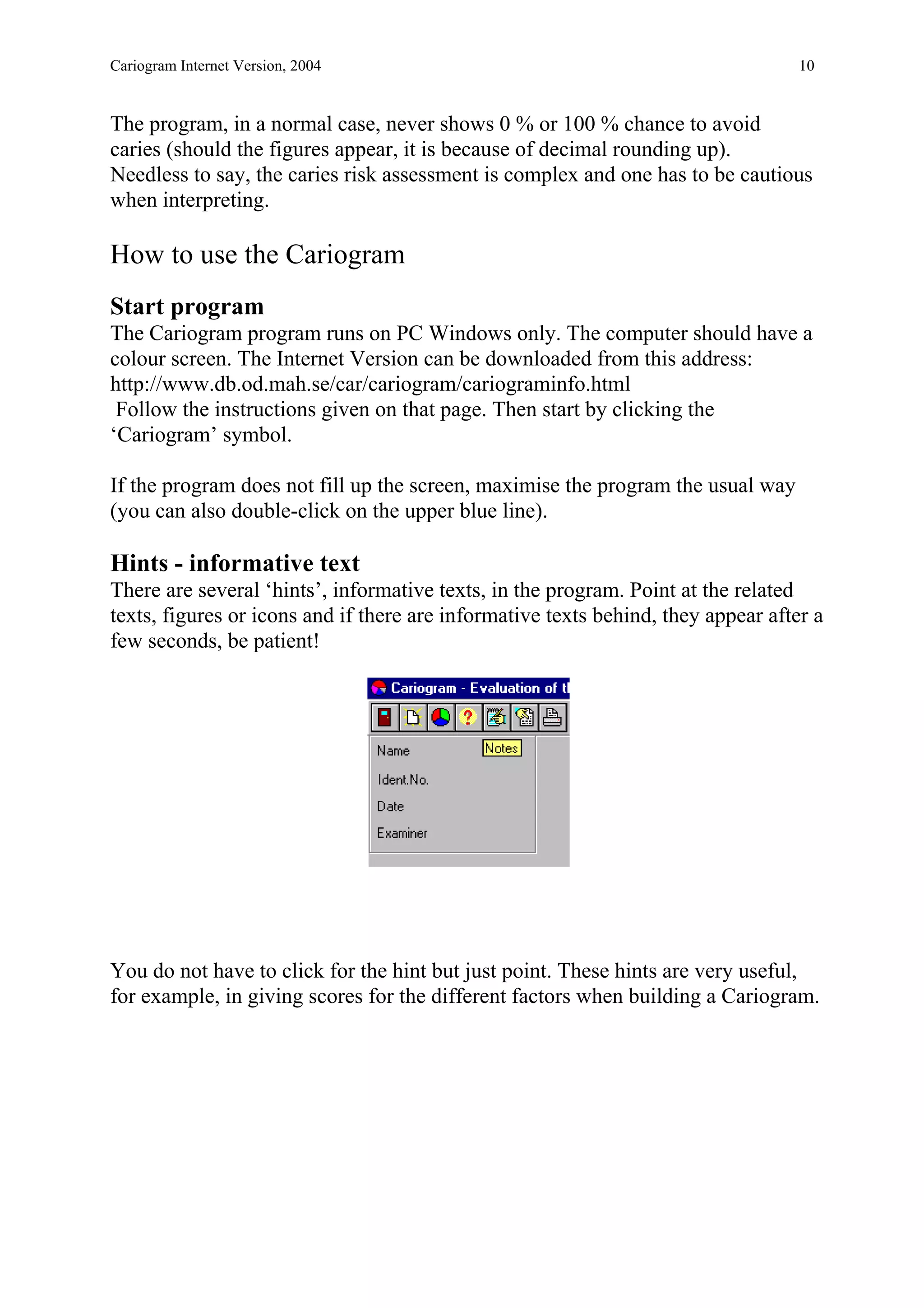 Cariogram manual 201net | PDF