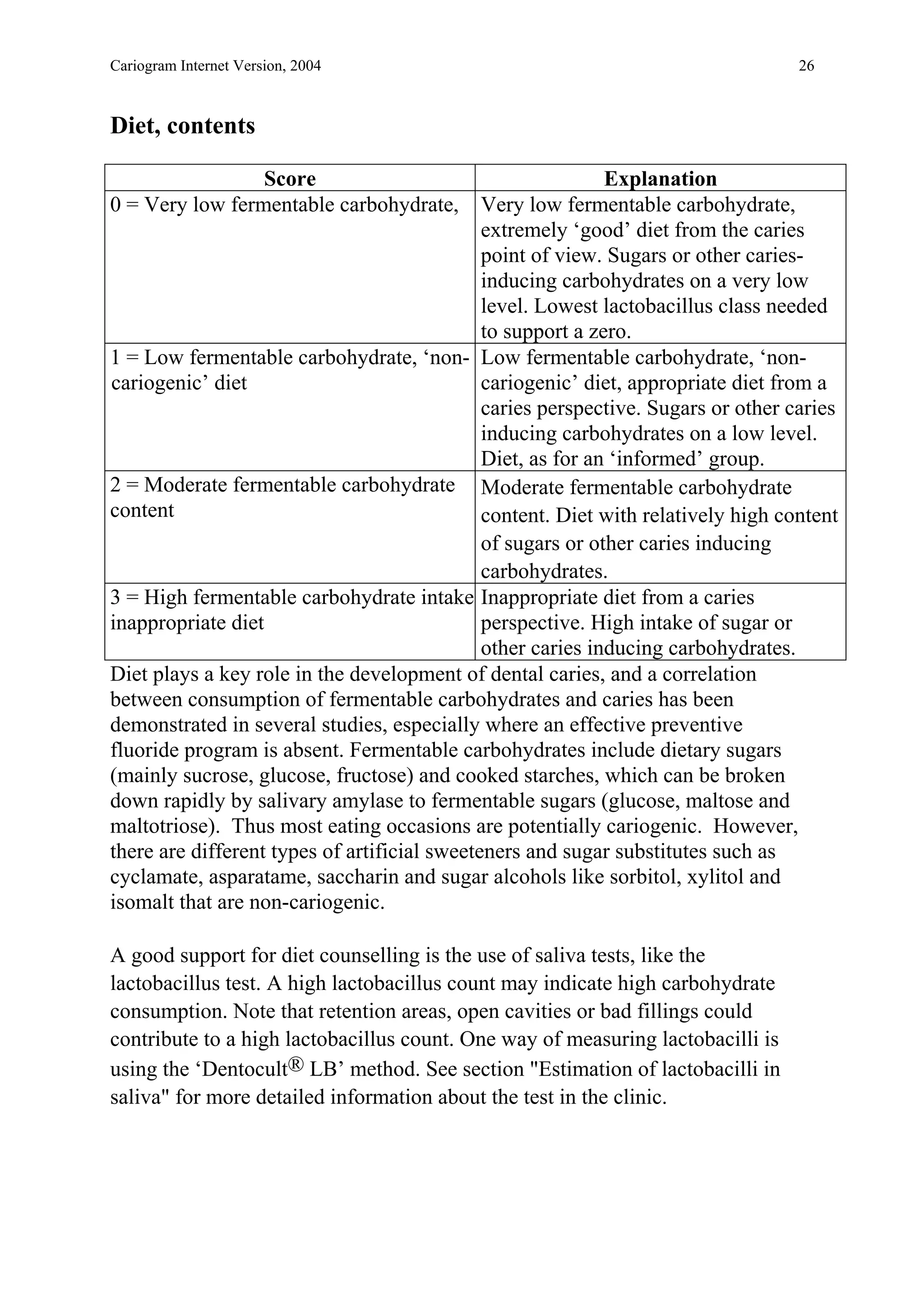 Cariogram manual 201net | PDF