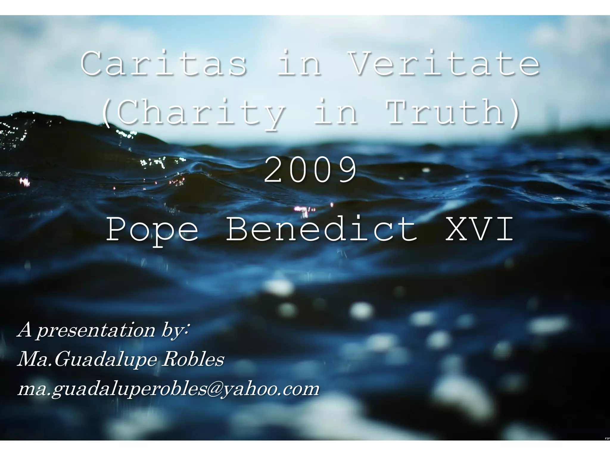 Caritas in Veritate | PDF Caritas in Veritate | PDF