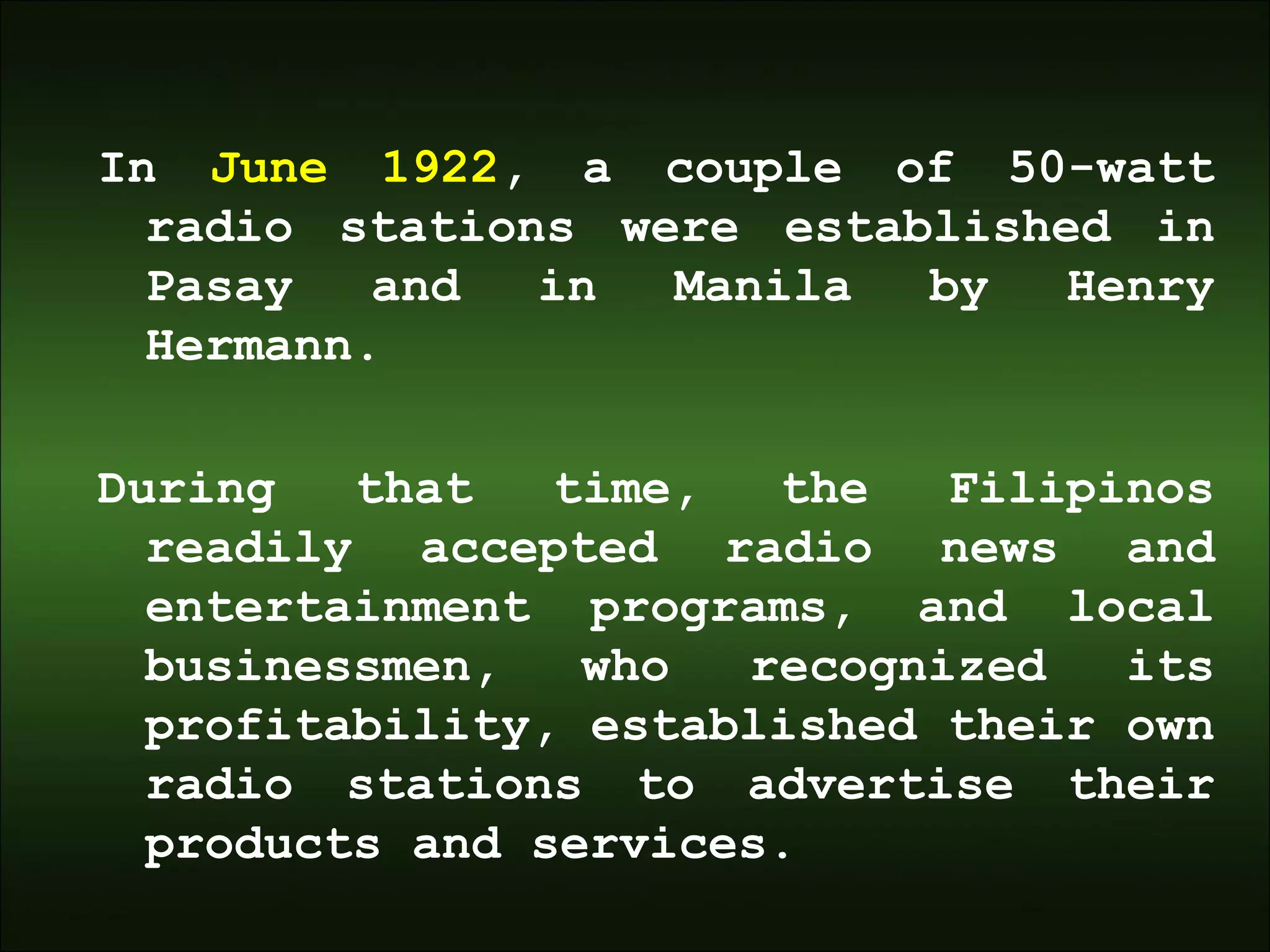 History of Radio and TV in the Philippines | PPT