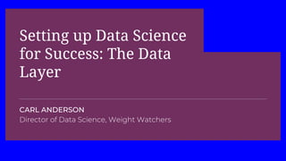 Setting up Data Science for Success: The Data Layer | PPT