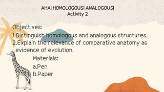 Grade 10-Science Evolution Comparative Anatomy | PPTX