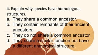 Grade 10-Science Evolution Comparative Anatomy | PPTX