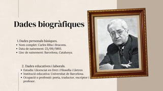 Carles Riba Presentación para valenciano | PDF