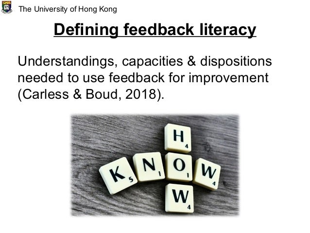 Feedback literacy as a key to ongoing improvement