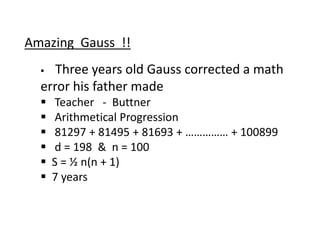 Carl Friedrich Gauss Formula