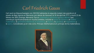 Carl Friedrich Gauss-Biografia | PPTX