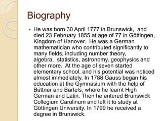 Carl Friedrich Gauss Mathematician