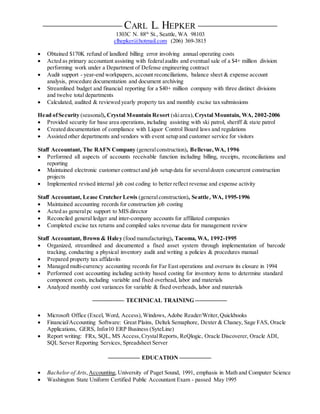 Carl Hepker Resume | PDF