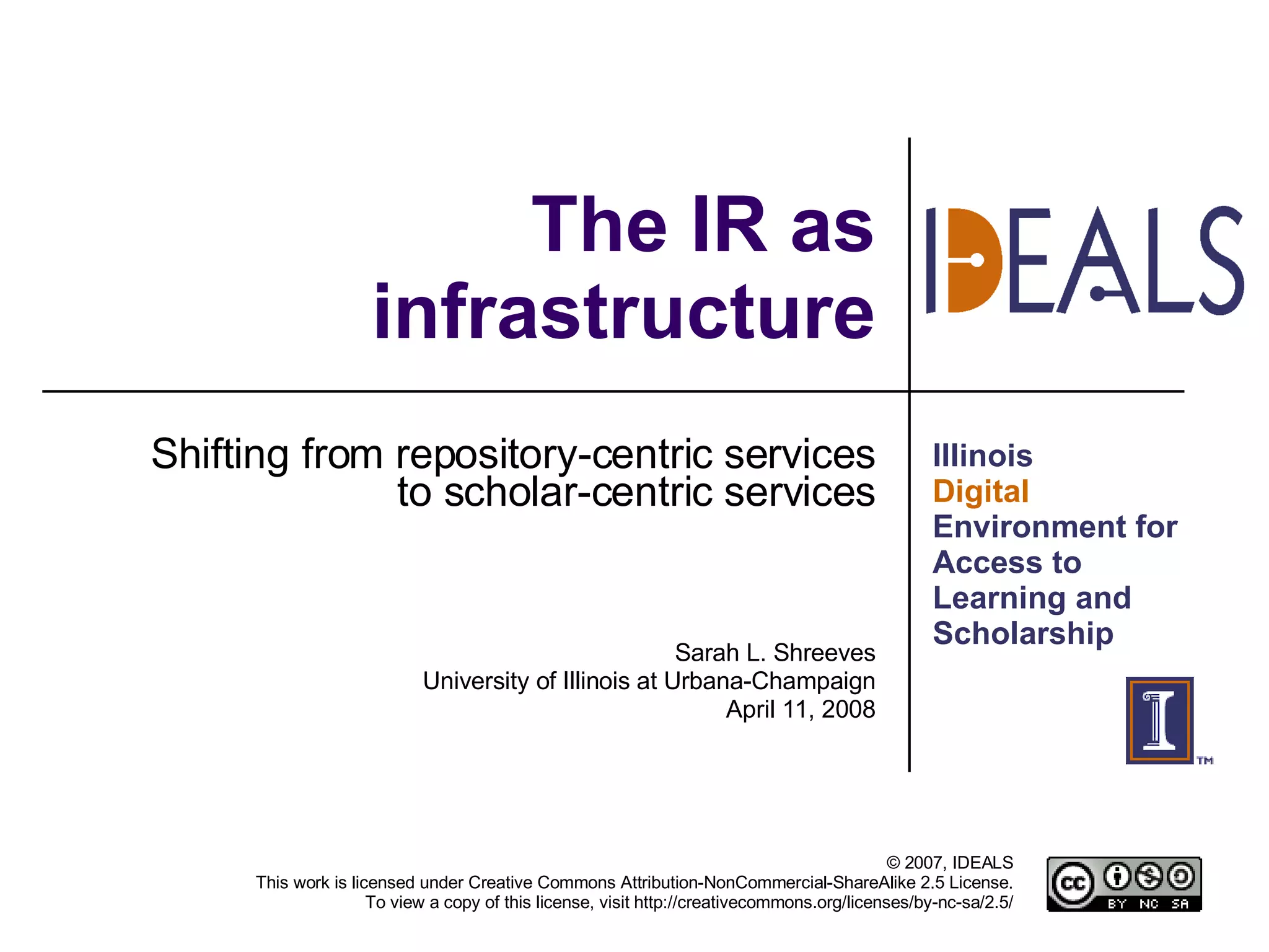 The IR as infrastructure: Shifting from repository-centric services to ...