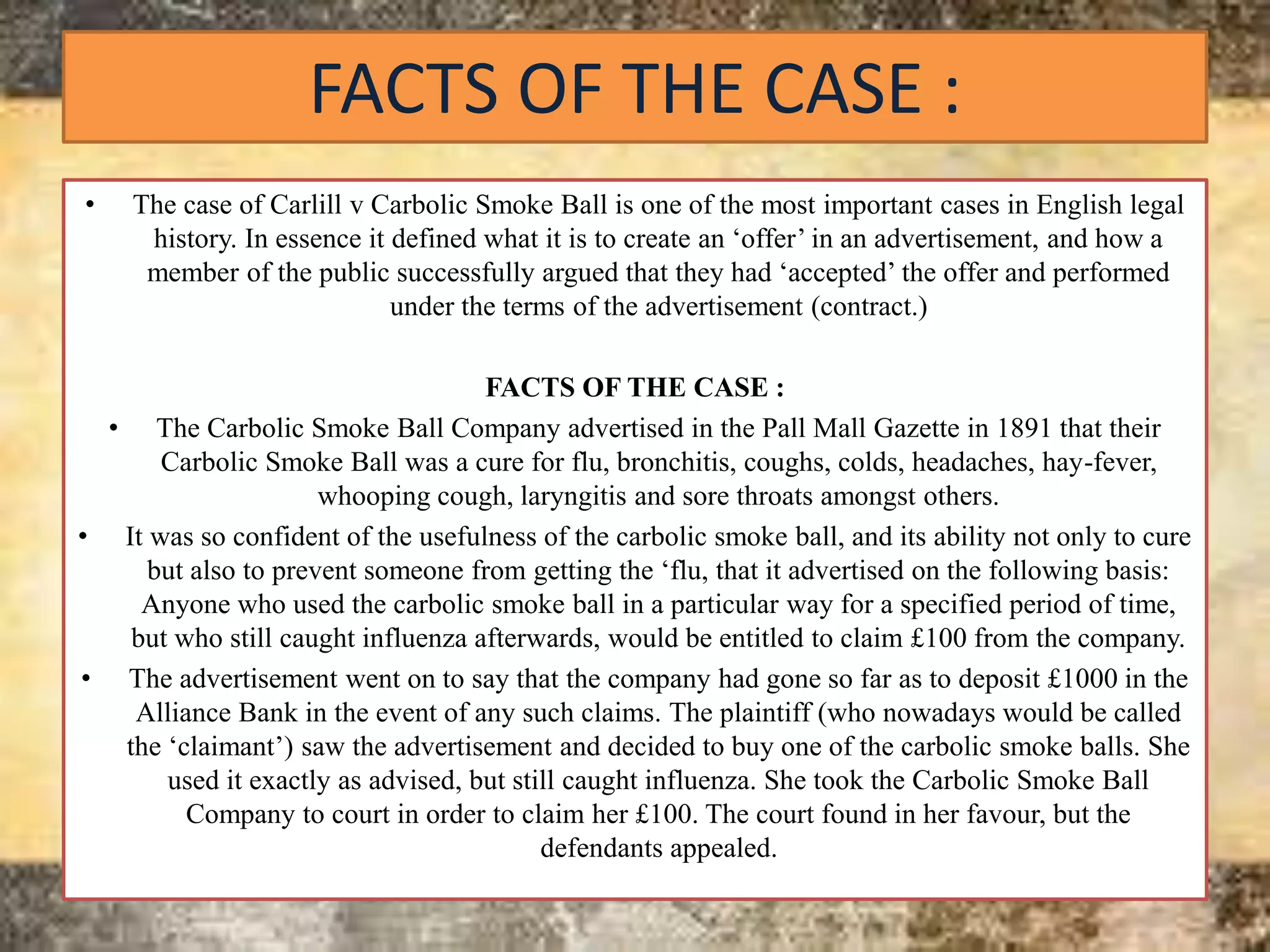 Carlil v carbolic smoke ball co | PPTX