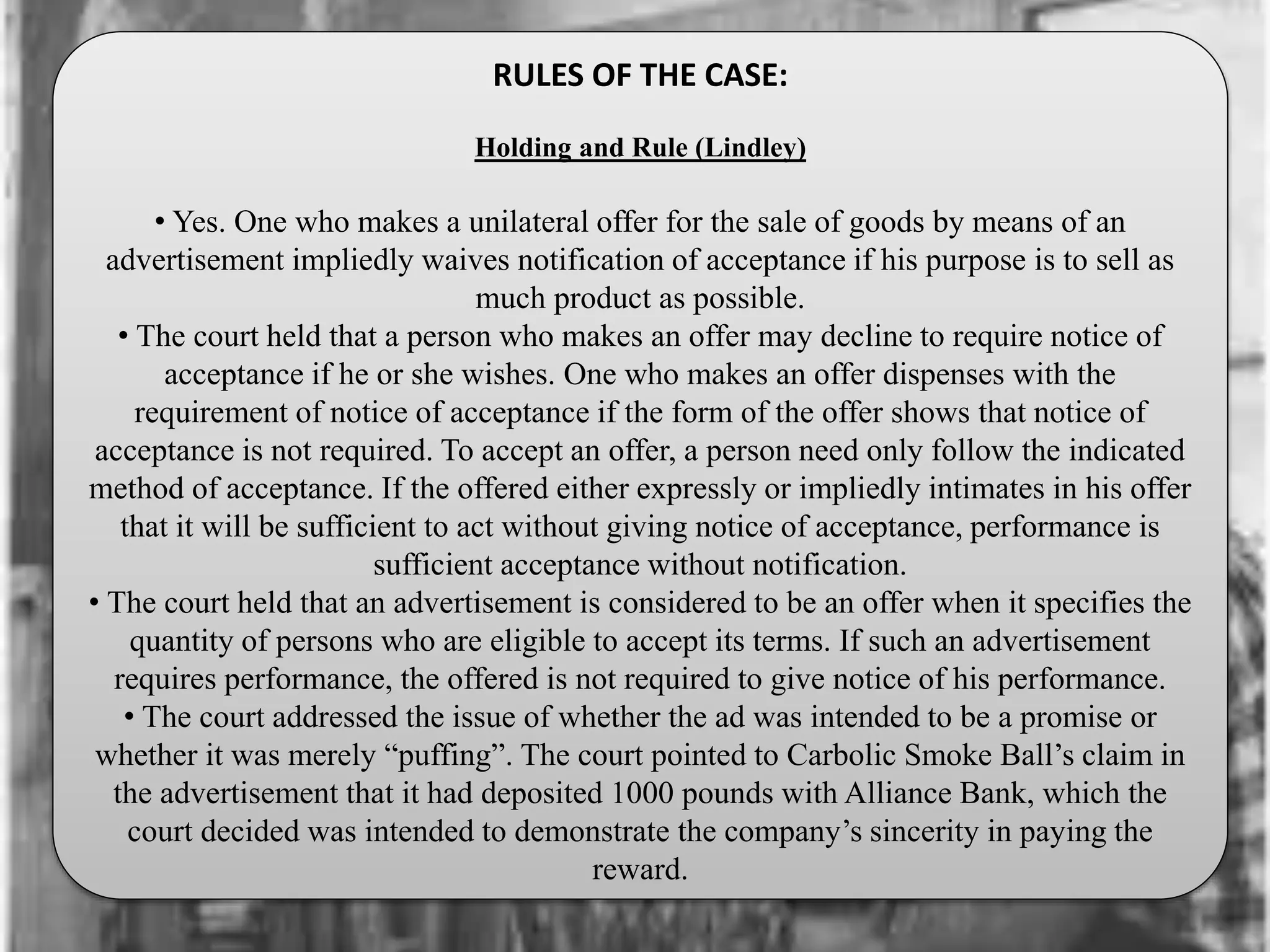 Carlil v carbolic smoke ball co | PPTX