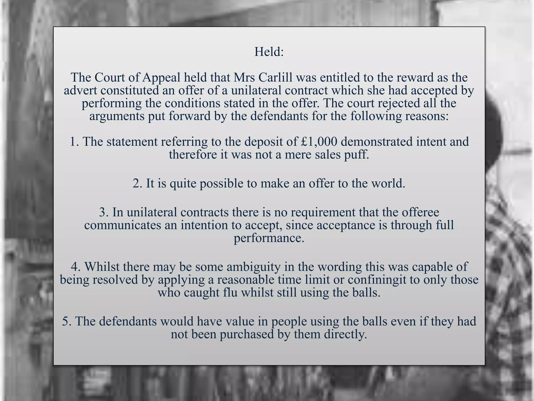 Carlil v carbolic smoke ball co | PPTX