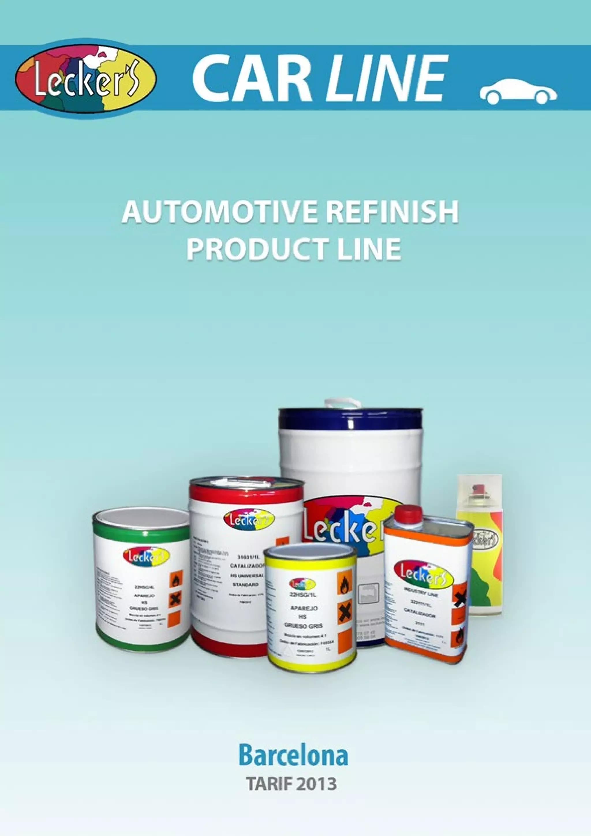 Car refinish products Lecker's | PDF