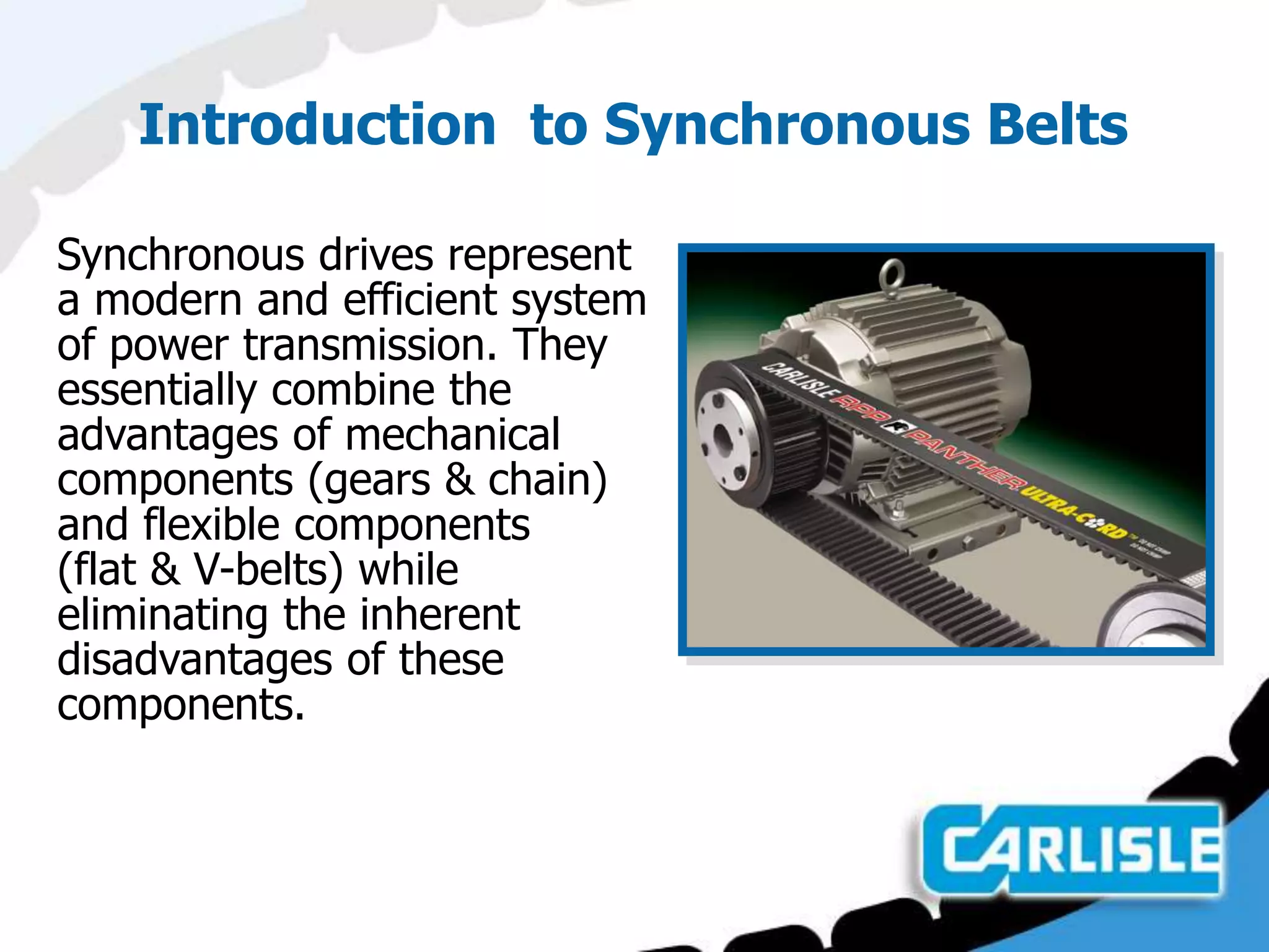 Carlisle - Introduction to Synchronous Belts.ppt | Needlework | Arts and Crafts