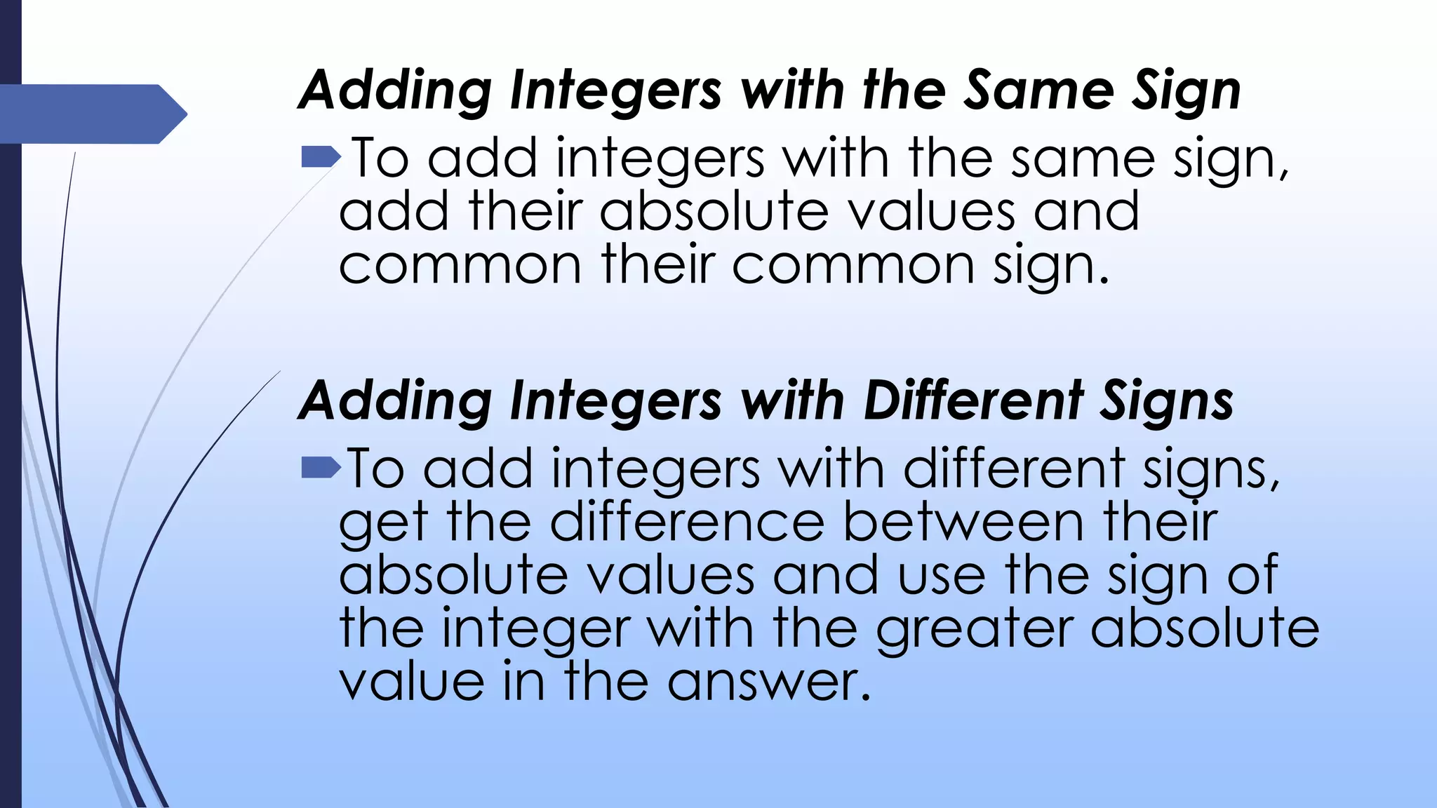 Integers: Addition and Subtraction | PPTX
