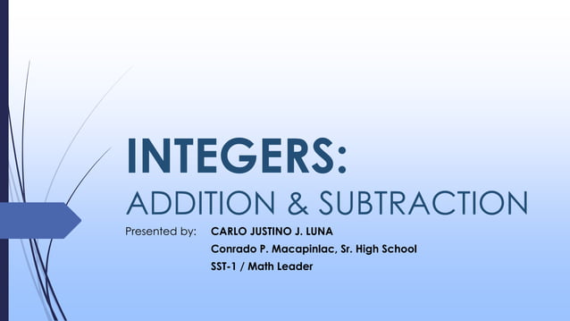 Integers: Addition and Subtraction | PPTX