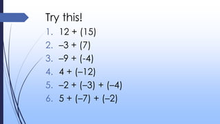 Integers: Addition and Subtraction | PPTX