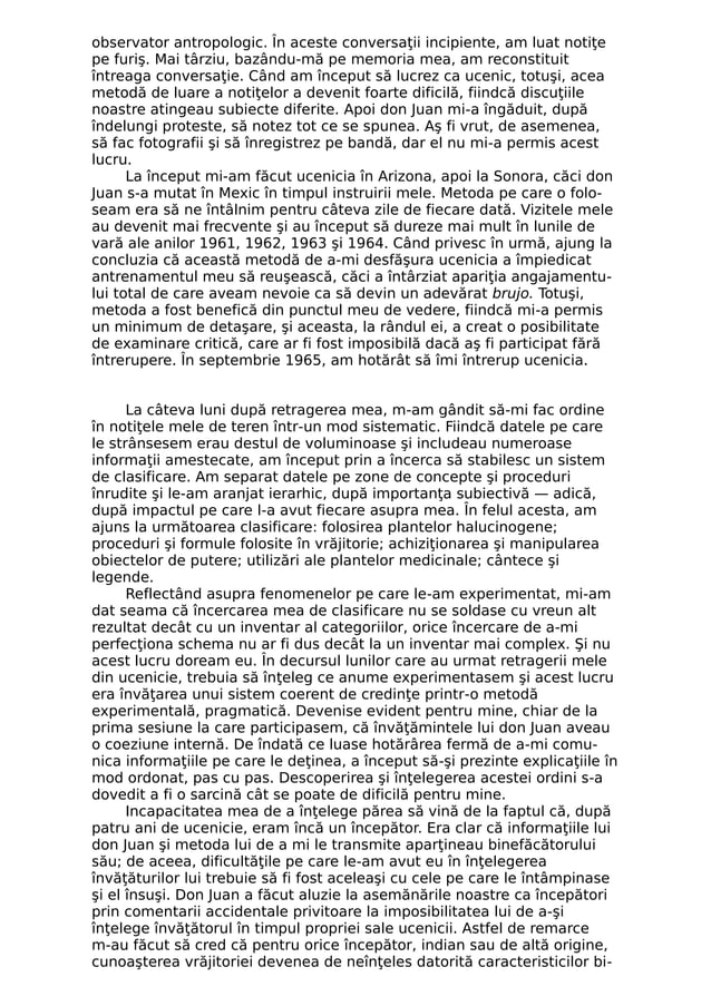 Carlos Castaneda Invataturile lui don Juan | PDF