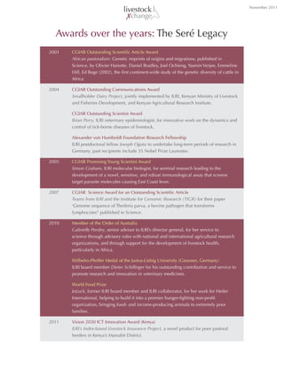 ILRI awards over the years: The Seré Legacy | PDF