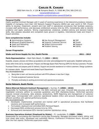 Carlos canard contract management resume rev 2014 | PDF