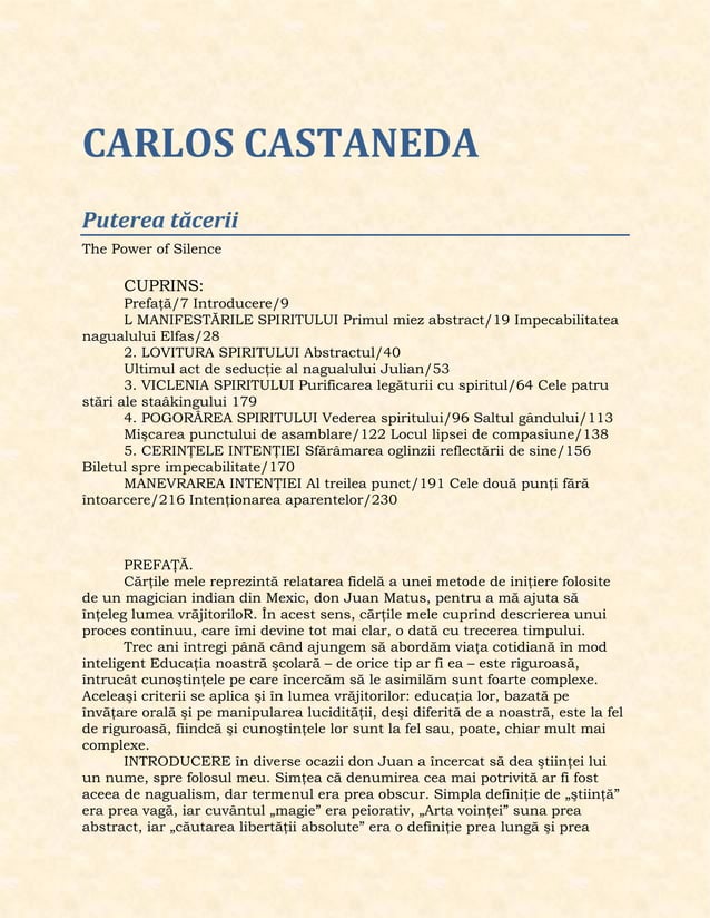 Carlos castaneda 08 puterea tacerii | PDF