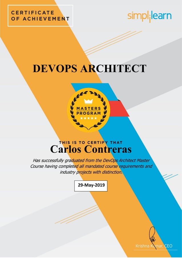 DevOps Architect certificate | PDF | Professional School | Postgraduate Education