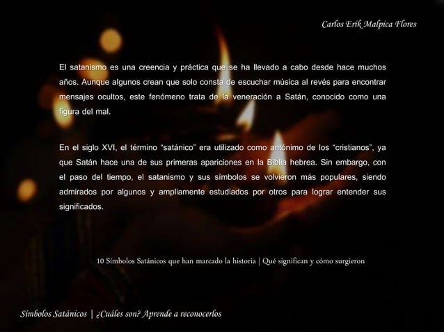 Carlos Erik Malpica Flores Símbolos Satánicos ¿cuáles Son Aprende