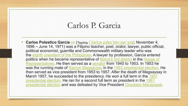 Carlos P. Garcia.pptx | Elections | Politics