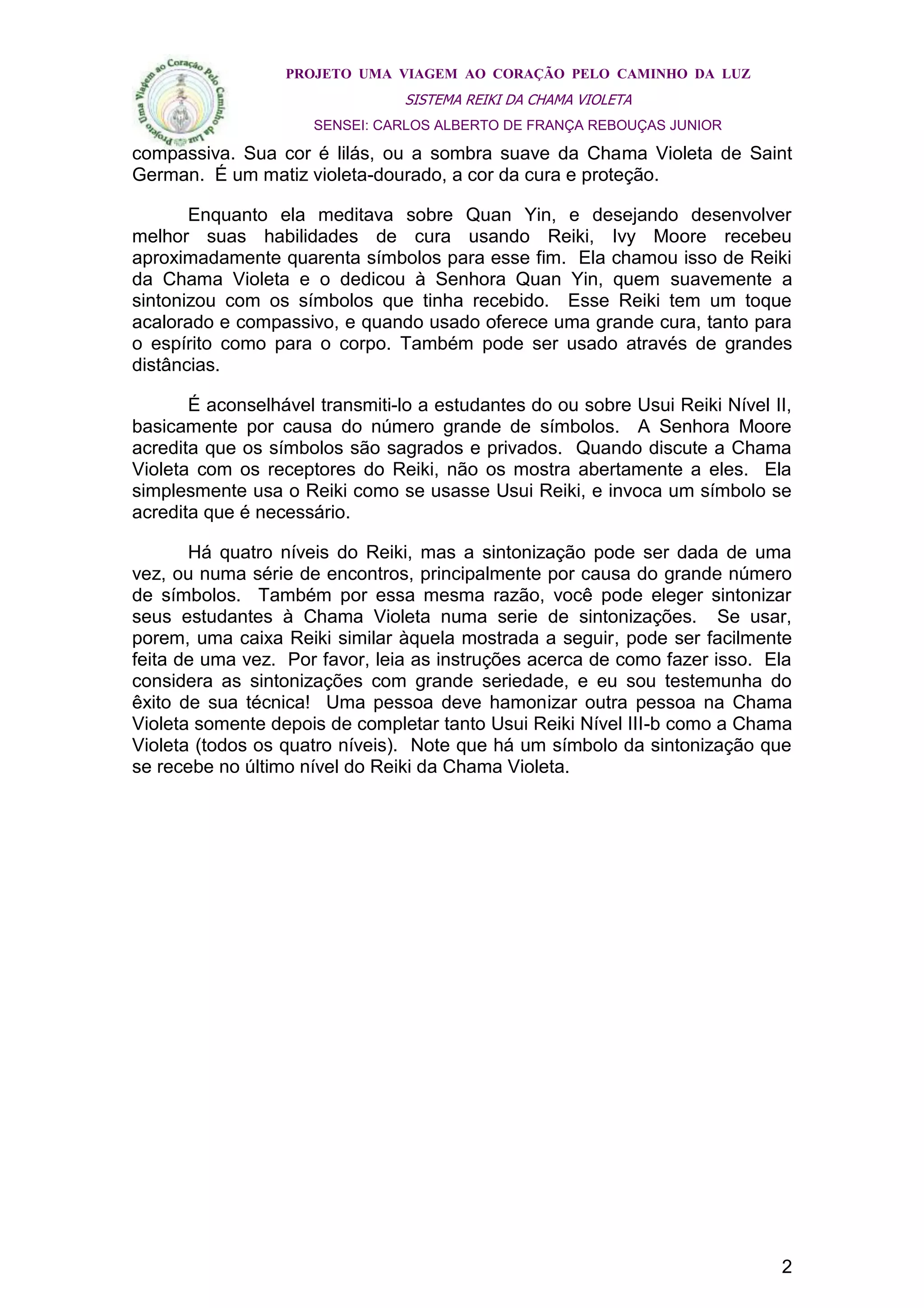 Carlos Rebouças Jr - Reiki da Chama Violeta | PDF