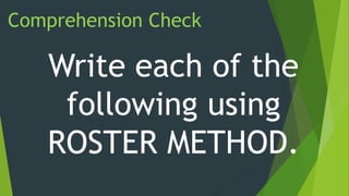 Math 7 - Ways Of Defining A Set | Pptx