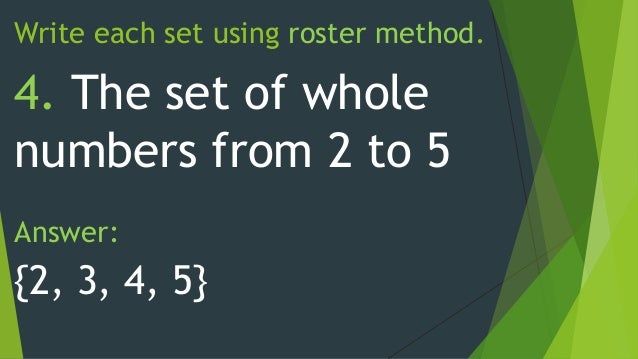 Math 7 - Ways of Defining a Set
