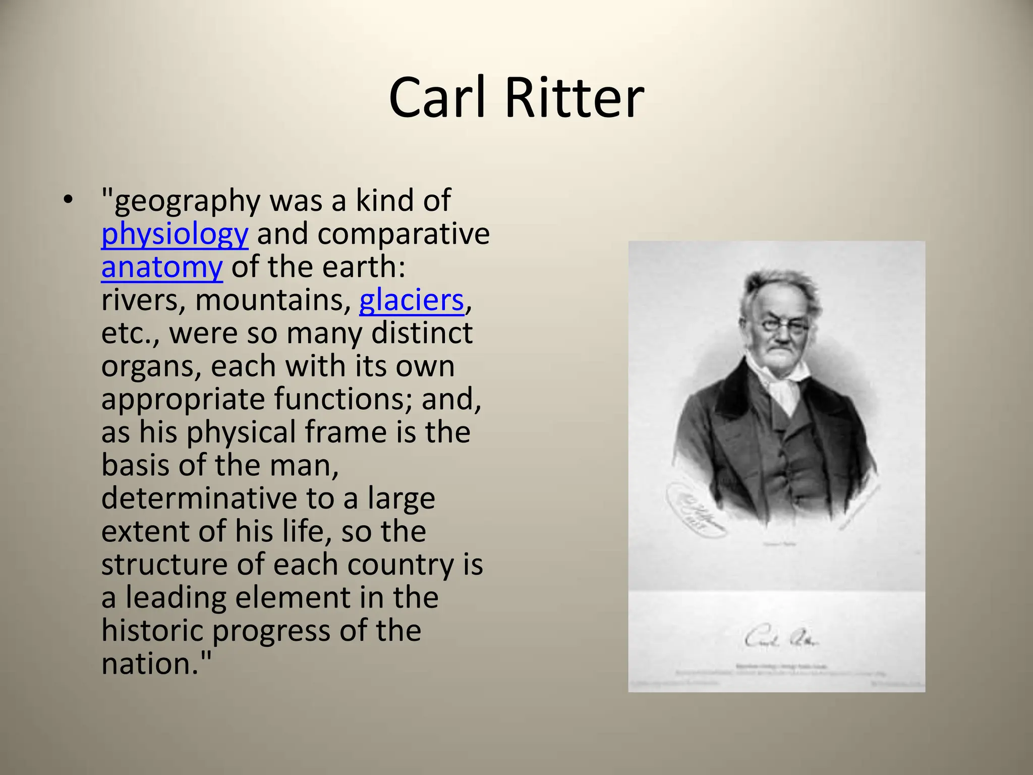 Carl Ritter research thoughts in geography | PPT