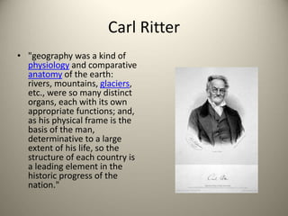 Carl Ritter research thoughts in geography | PPT