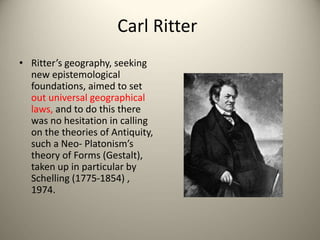 Carl Ritter research thoughts in geography | PPT