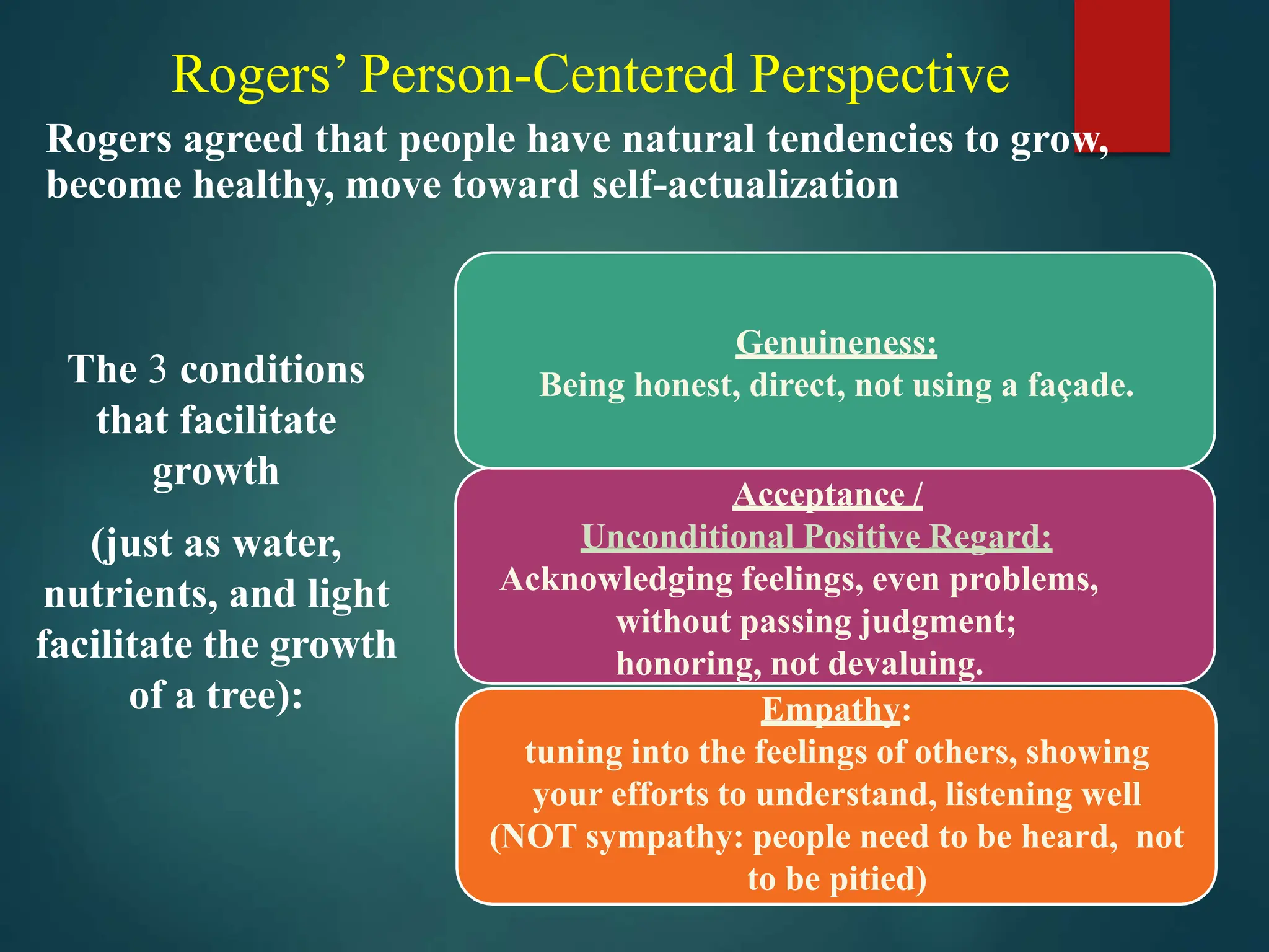 Presentation on Carl Roger's theory of self actualization | PPTX