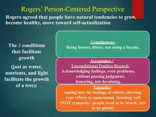 Presentation on Carl Roger's theory of self actualization | PPTX