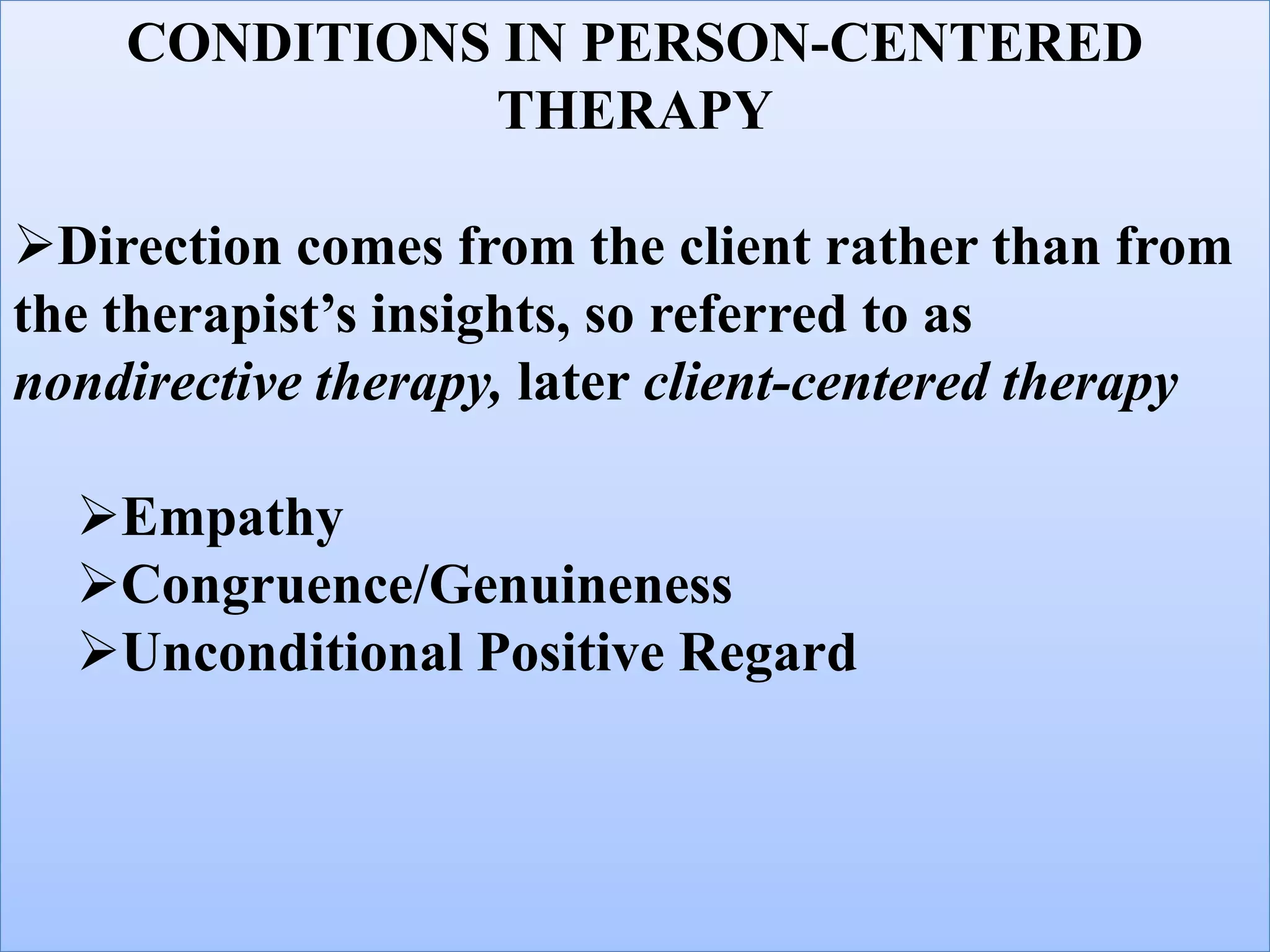 Carl roger’s person centered therapy | PPTX