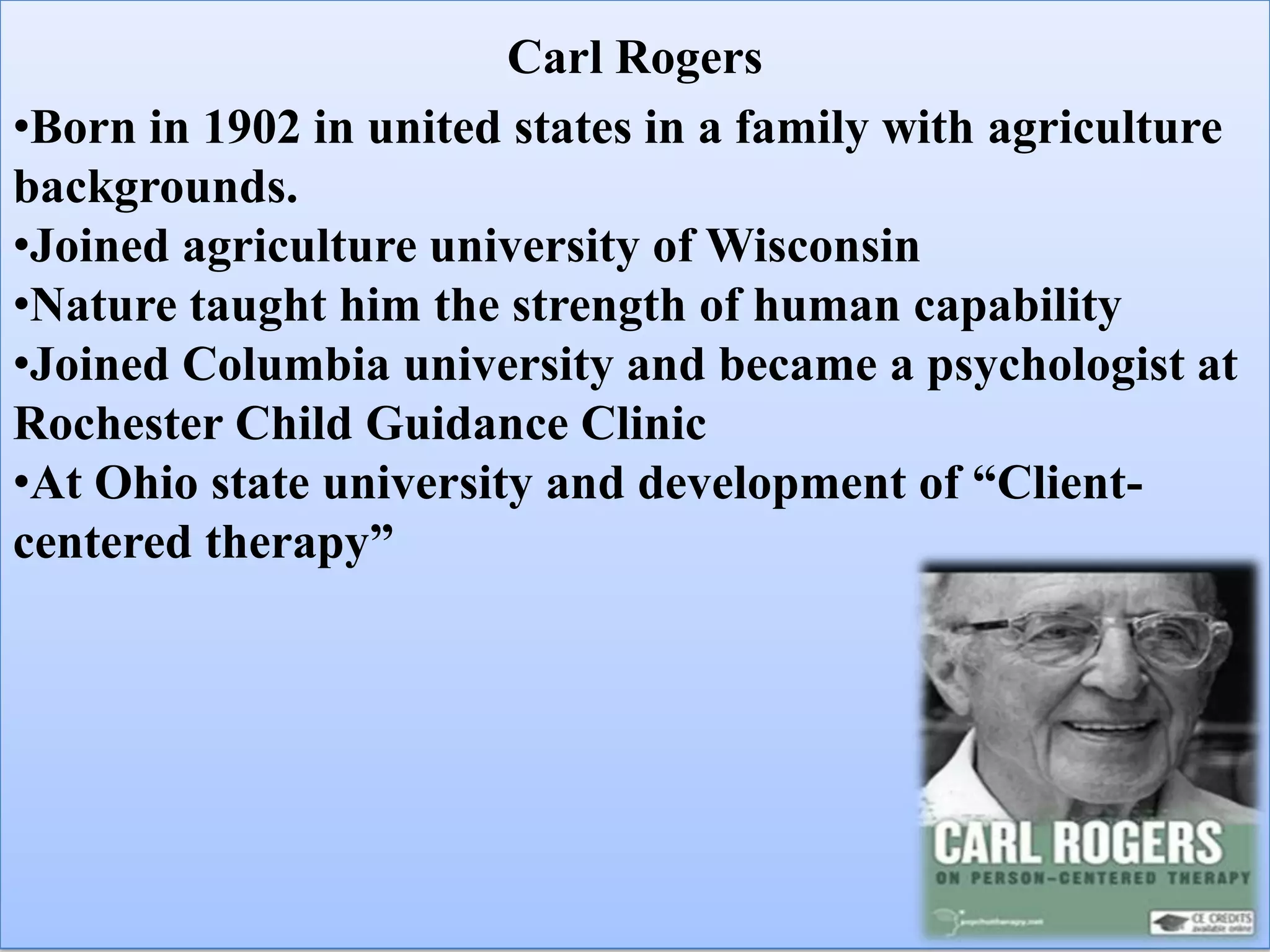 Carl roger’s person centered therapy | PPTX