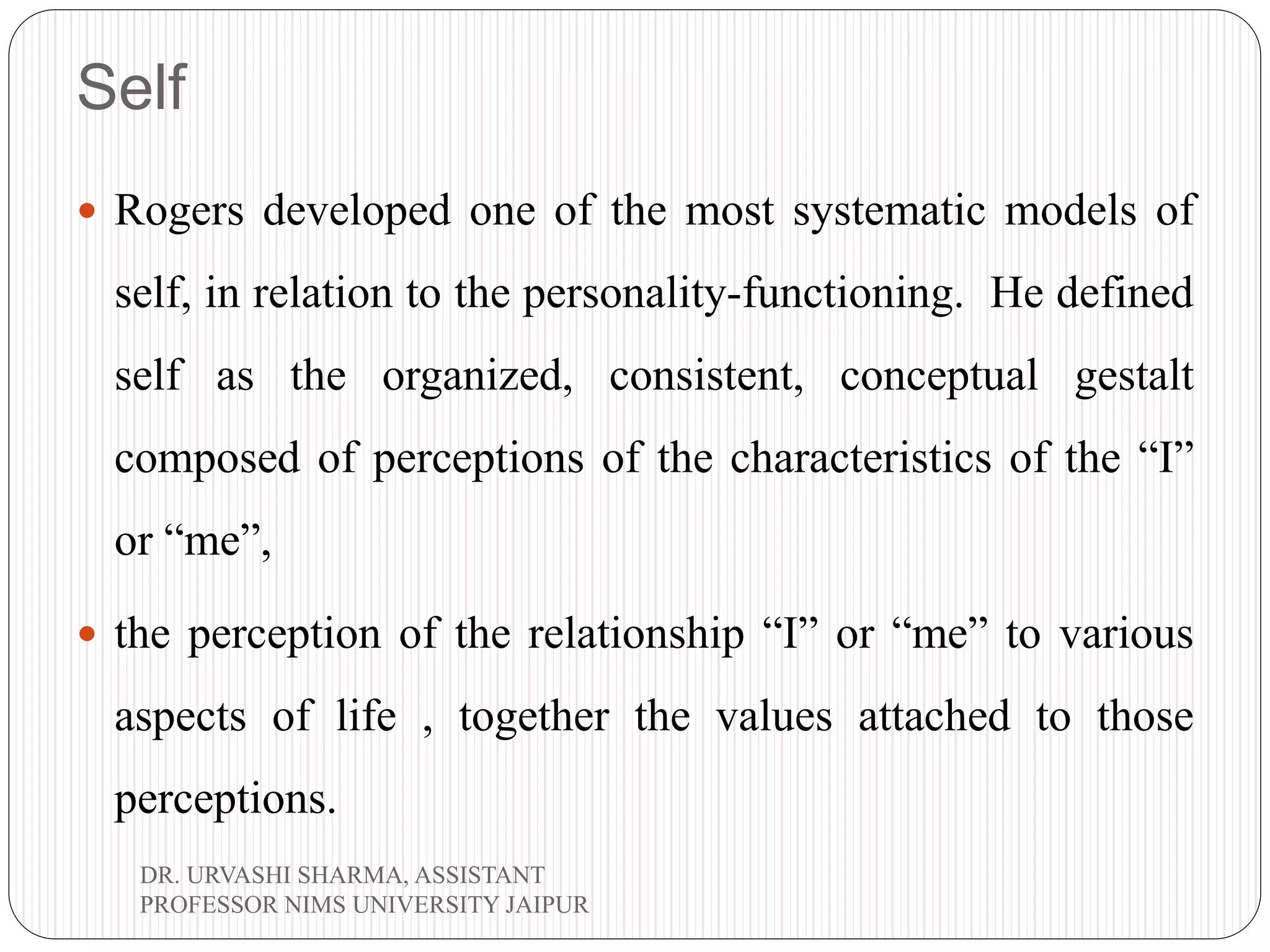 Carl roger theory of personality | PPTX