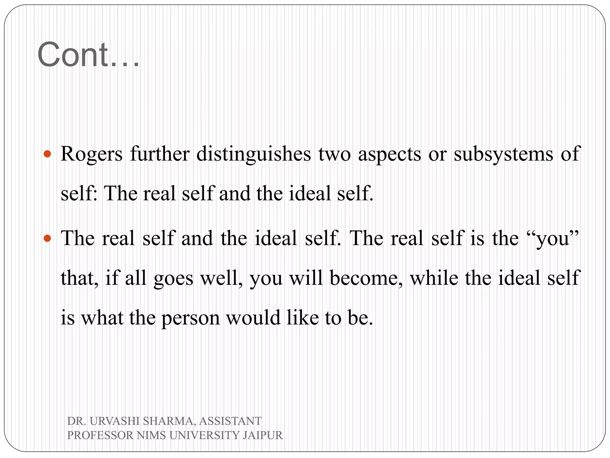 Carl roger theory of personality | PPTX