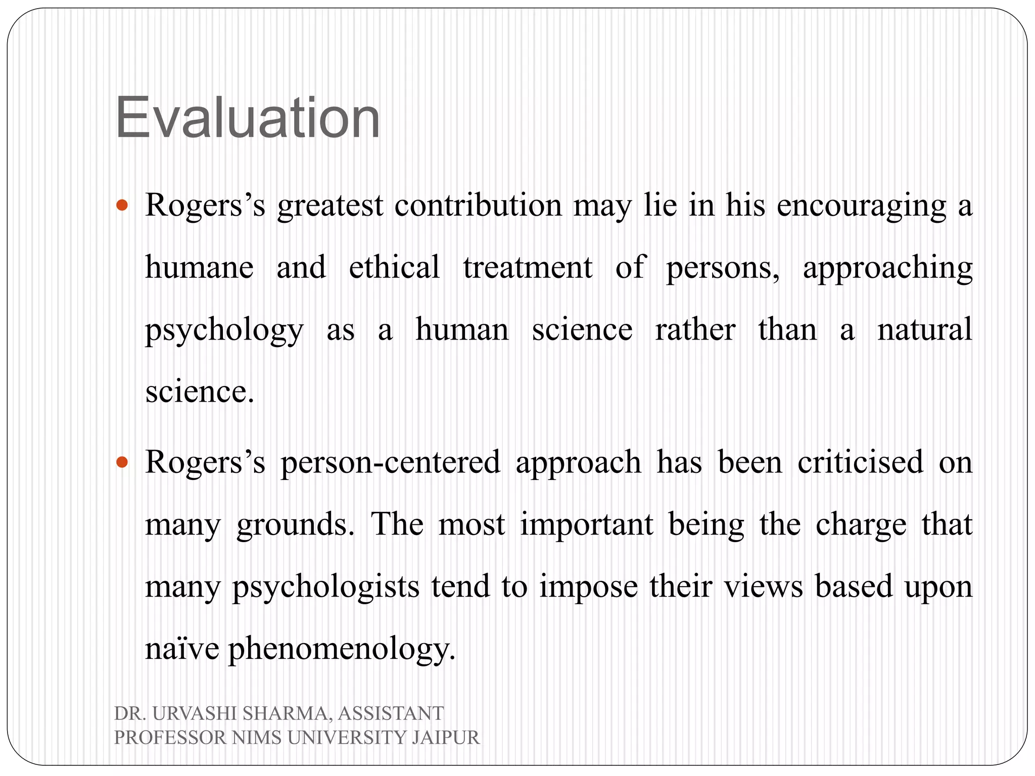 Carl roger theory of personality | PPTX