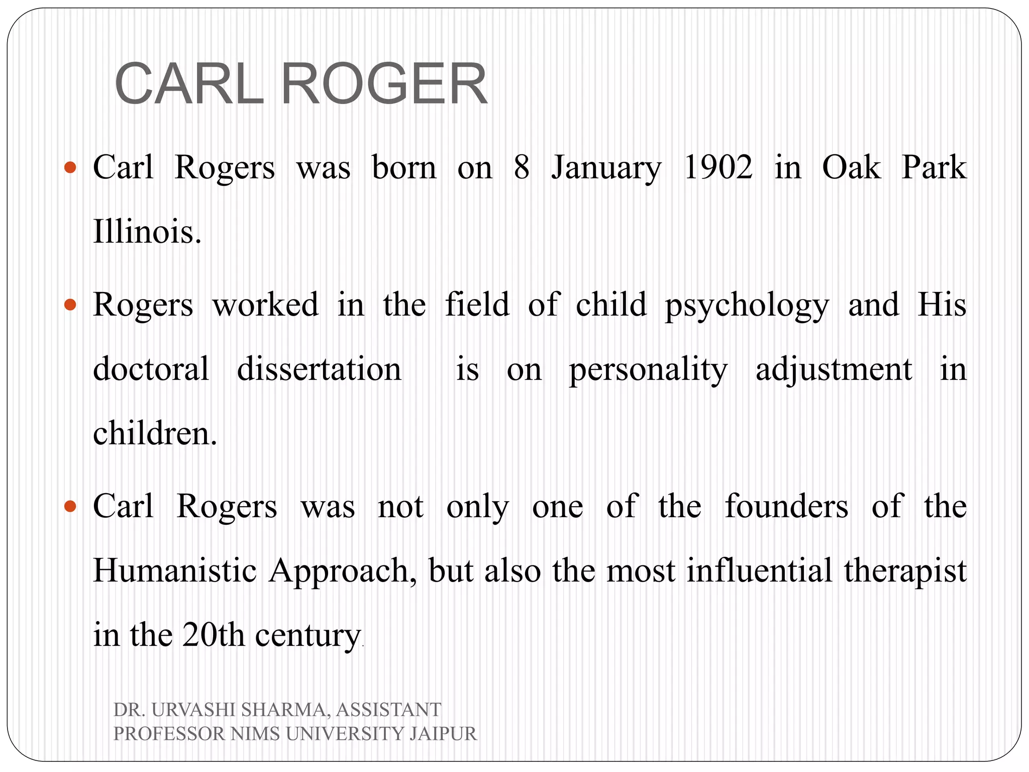 Carl roger theory of personality | PPTX | Biological Sciences | Science
