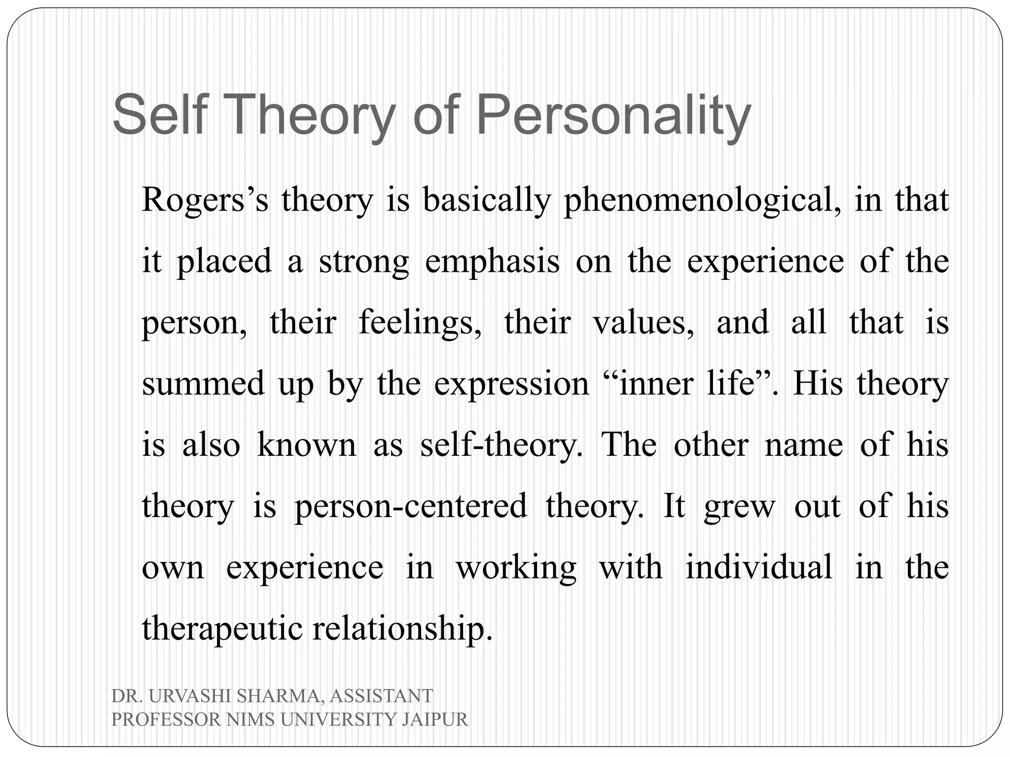 Carl roger theory of personality | PPTX