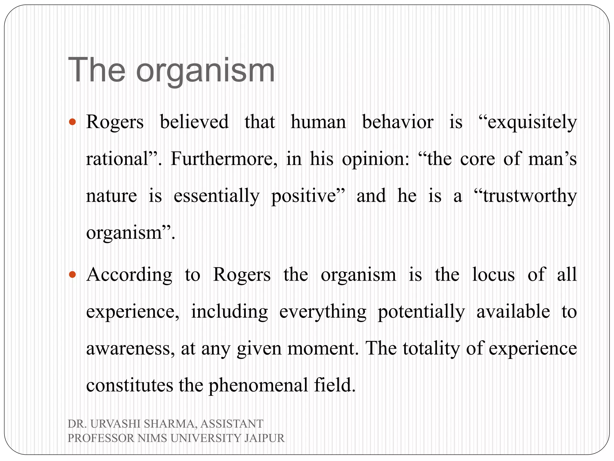 Carl roger theory of personality | PPTX