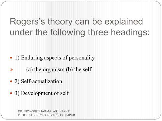 Carl roger theory of personality | PPTX | Biological Sciences | Science